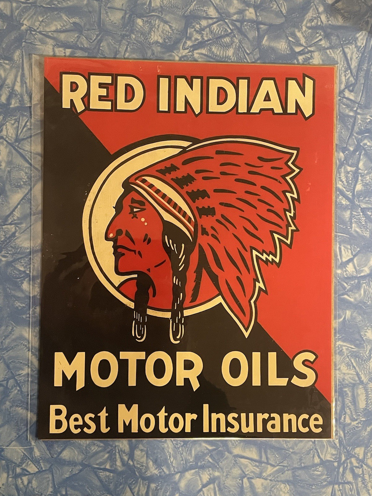 Red Indian Motor Oil Poster PRINT 8.5" x 11" Sign Gas Quart Gallon ...