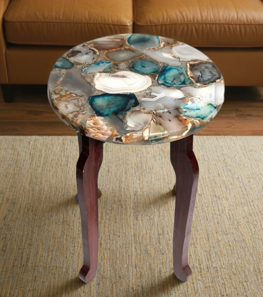 Elegant Mix Agate Console Table – Handcrafted Geode-Inspired Design | eBay