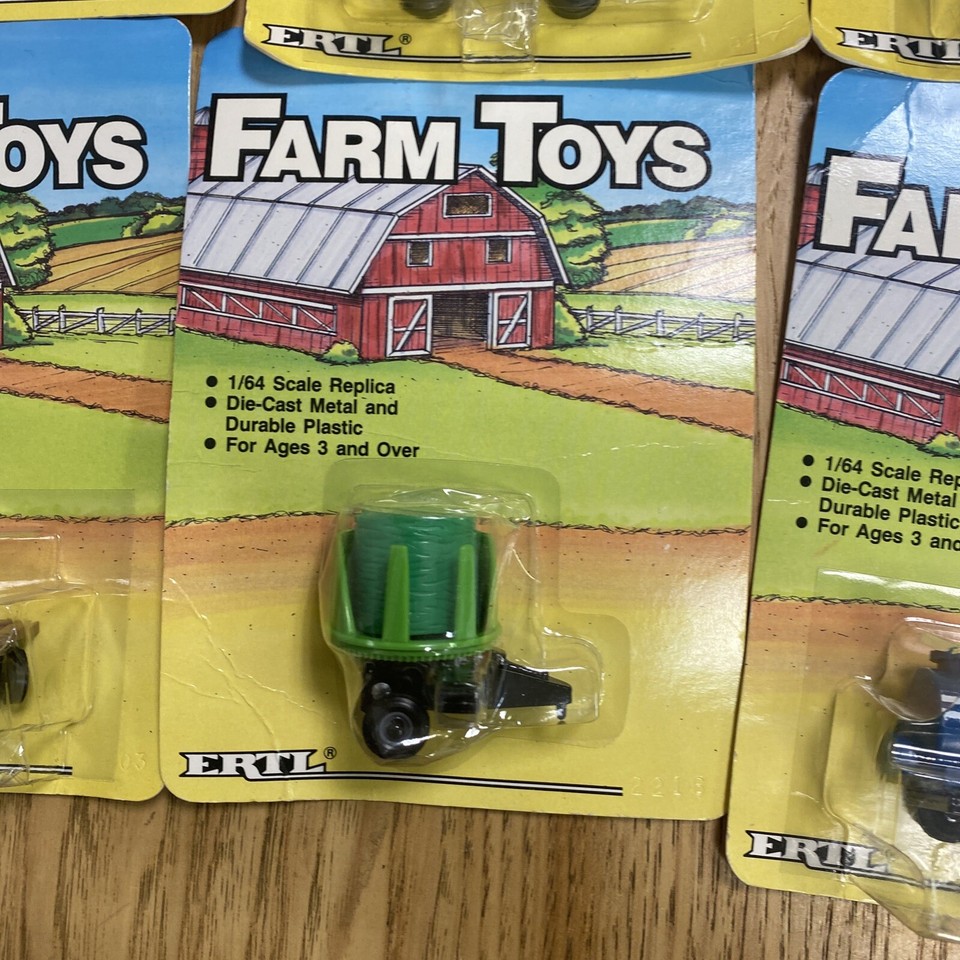 6 Ertl Farm Toys Die Cast 1/64 Farm Implement Accessories New On Card ...
