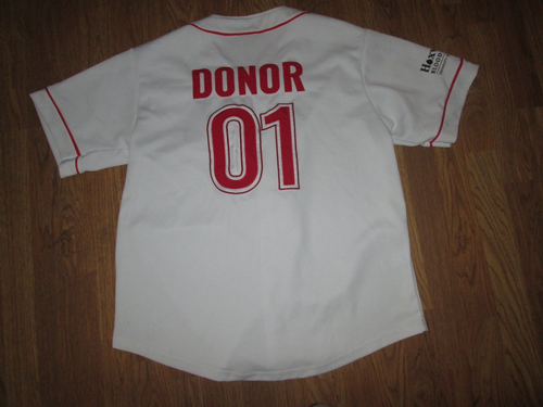 Mens CINCINNATI REDS STITCHED JERSEY Hoxworth Blood Donor sz S Sm | eBay