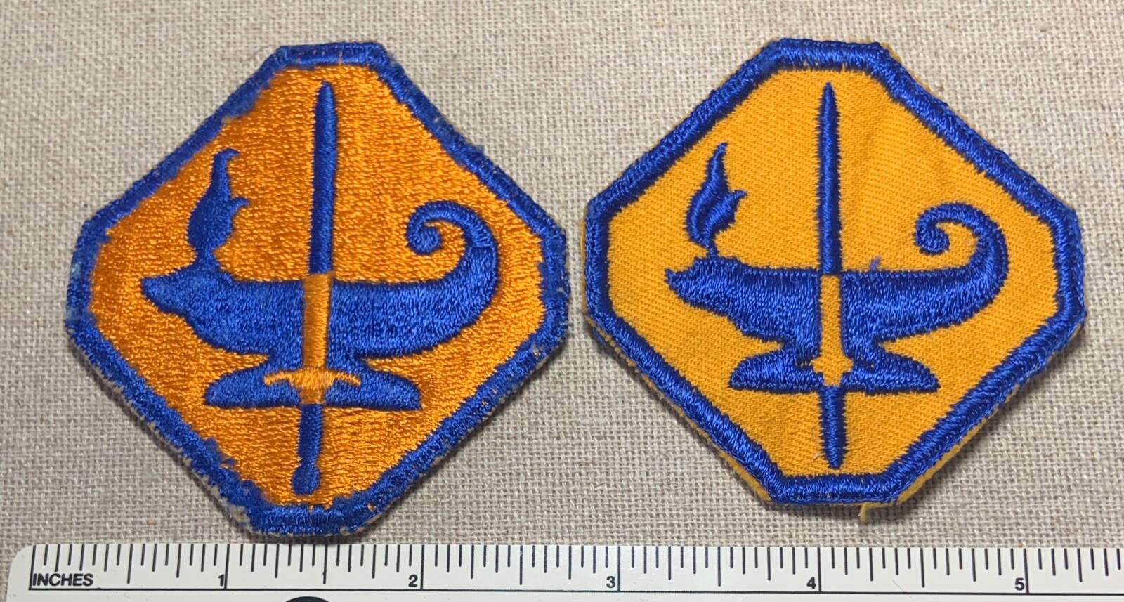 2 Different LAMP & SWORD Uniform Badge PATCHES US Military Boy Scout ...