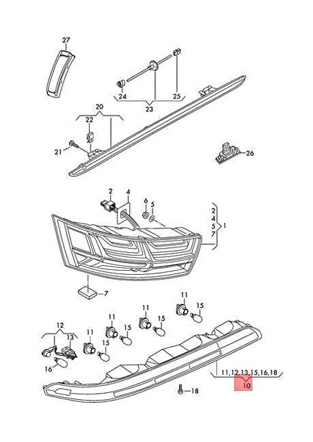 Genuine Tail Light Rear Lamp Left AUDI Q7 4m0945095 for sale online | eBay