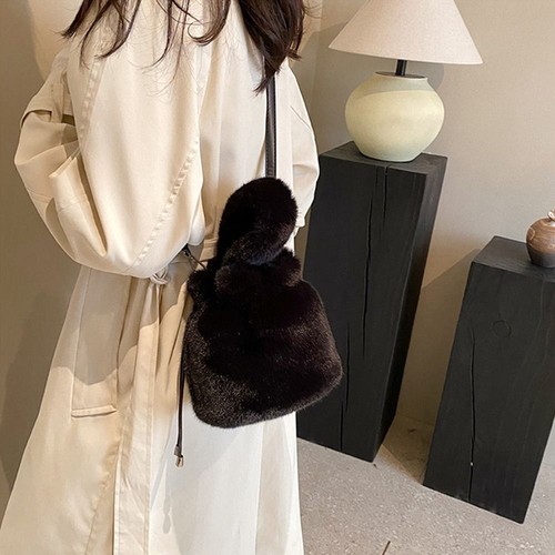 Korean Style Faux Rabbit Fur Handbag Niche Design Small Phone Bag ...