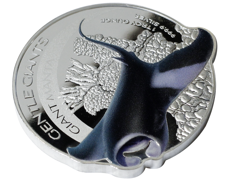 2023 Solomon Islands Gentle Giants Manta Ray Coin 1oz .999 Colorized ...