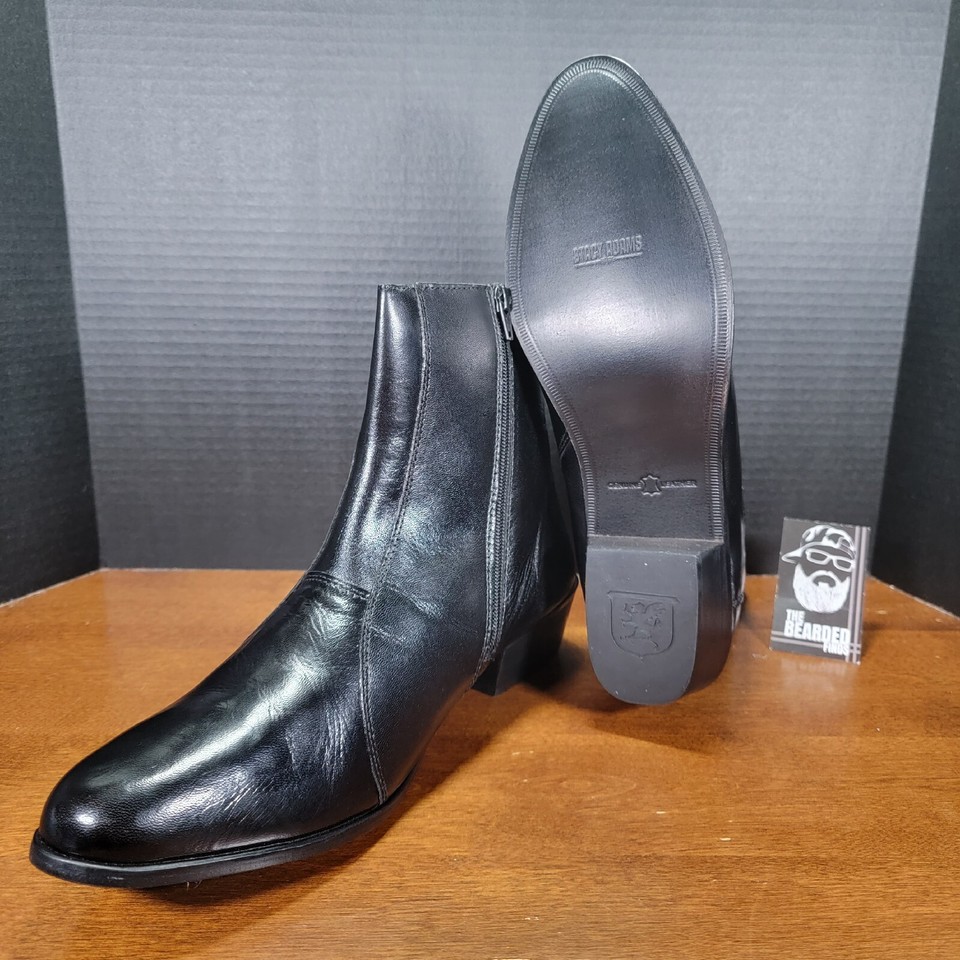 Men's Stacy Adams Santos Side Zip Boot Soft Leather Black 24855-001 ...