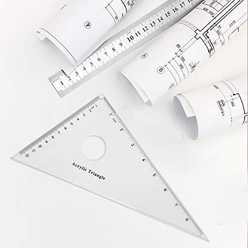 Large Triangle Ruler Set Square 30/60 and 45/90 Degrees Circular Hollow ...