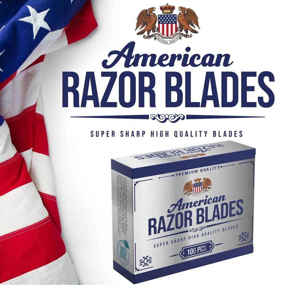 The Shave Factory American Razor Blades - Double Edge Razor Blade (100 ...