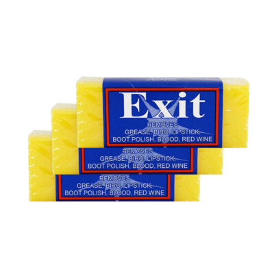 3x Exit Soap Block Stain Remover Grease/Biro Blood Stain Multi-Purpose ...
