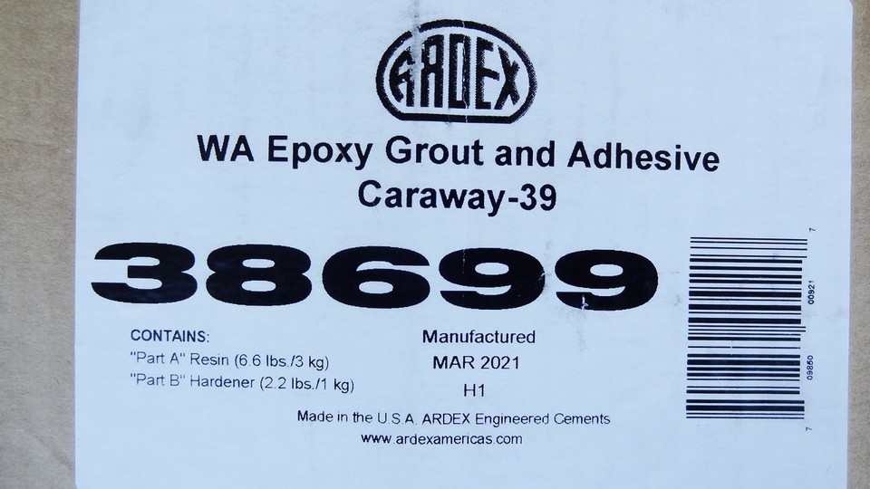 ARDEX WA EPOXY GROUT & ADHESIVE 38699 CARAWAY 39 PART A & B for All ...