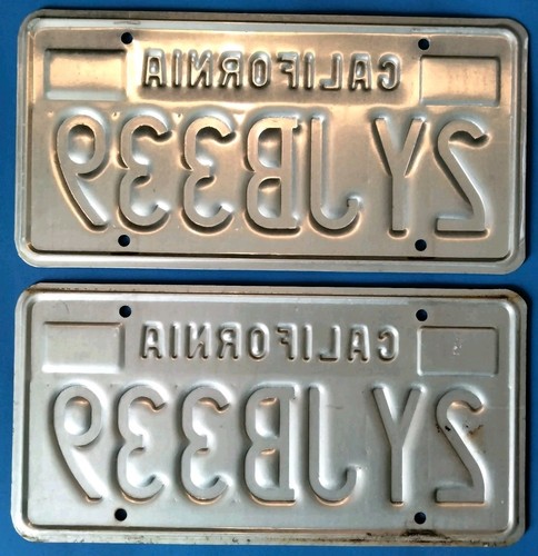 1995 California License Plate Set Pair 2Y JB339 | eBay