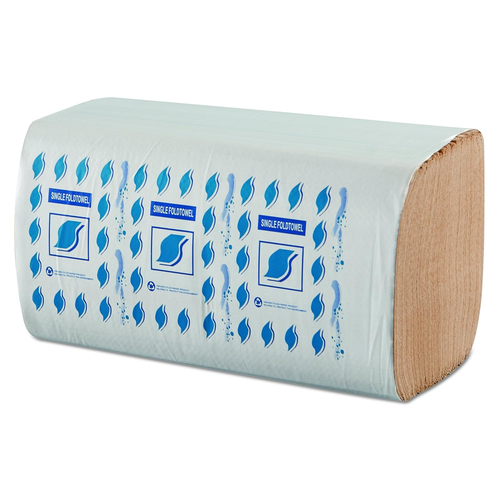 Single-Fold Paper Towels, 1-Ply, 9 X 9.25, Kraft, 334/Pack, 12 Packs ...