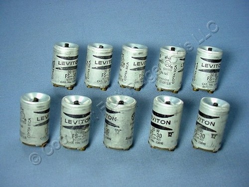 10 Leviton Flourescent Light Starters FS-30 COP-30 30W Lamp FS30 COP30 ...