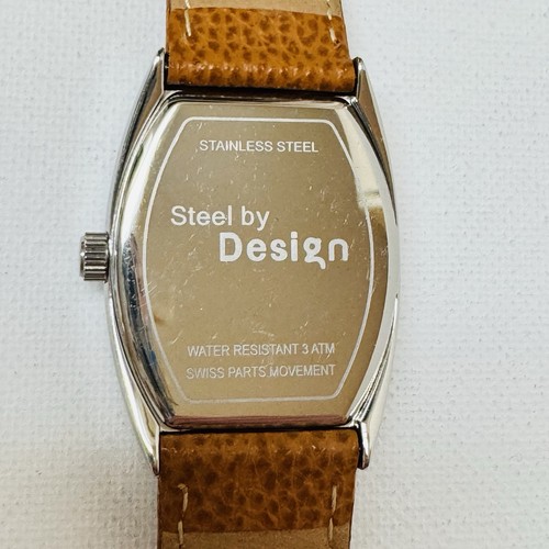 Steel By Design Bigger Face Women's Watch Silver Stainless Brown ...