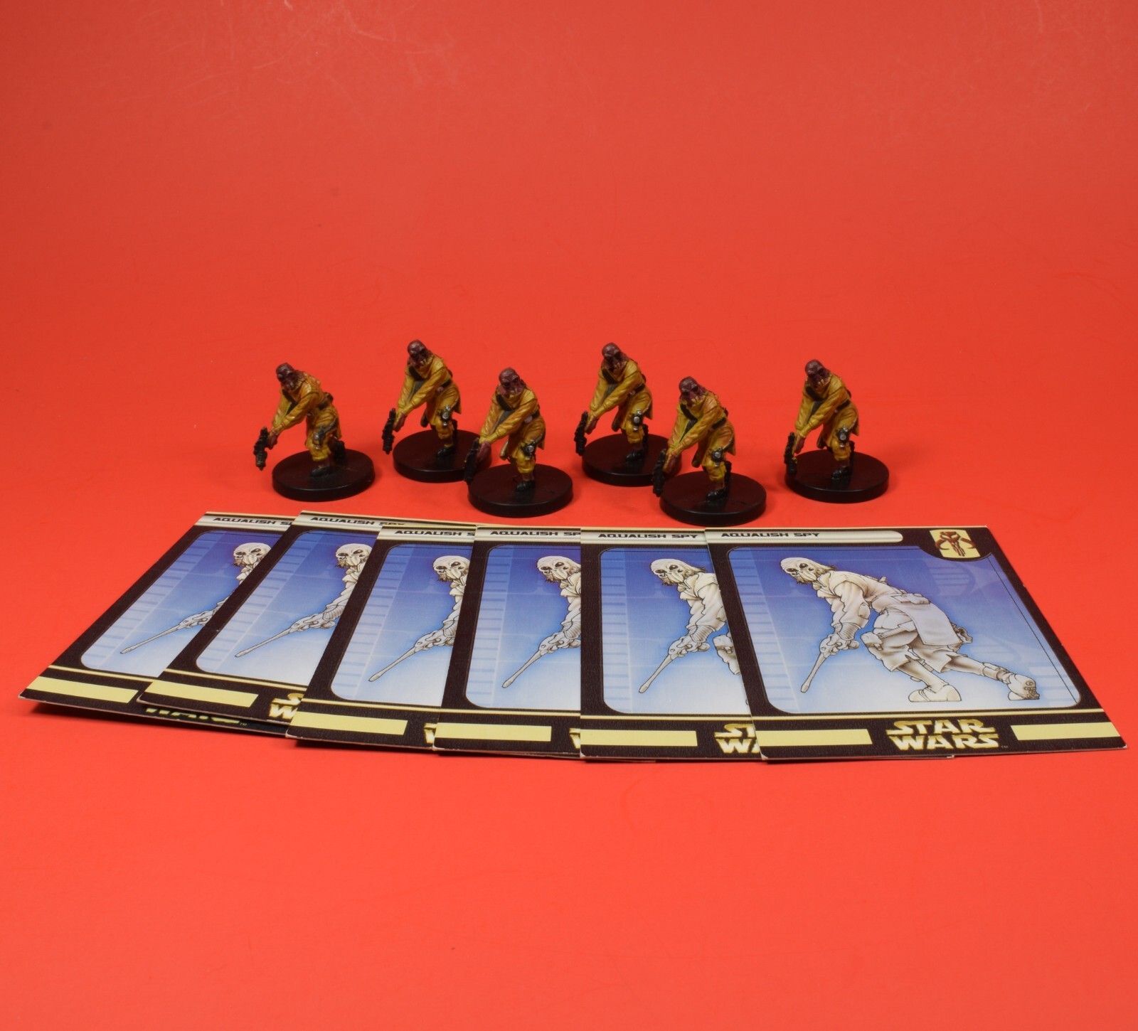 Star Wars Miniatures Clone Strike Aqualish Spy 49/60 Set of 6 w/ card ...