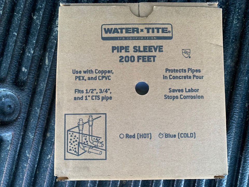 WATER TITE Pipe Sleeve 200 feet Blue 6 MIL-Cooper/PEX/CPVC - 1/2” - 1 ...