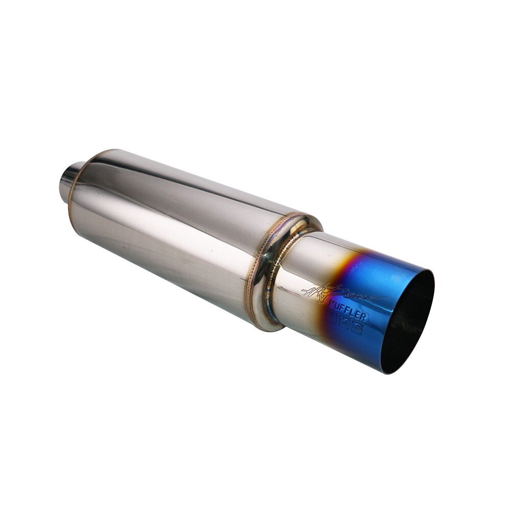 2.5'' Inlet 4'' OD Great Sound Exhaust Muffler Tips 5'' Body Resonator ...