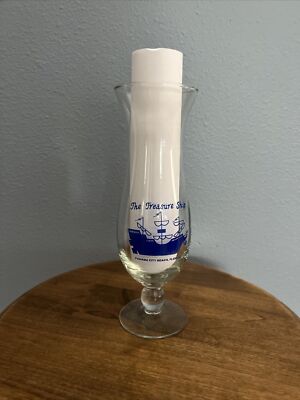 Vintage The Treasure Ship Hurricane Cocktail Glass Panama City Beach ...