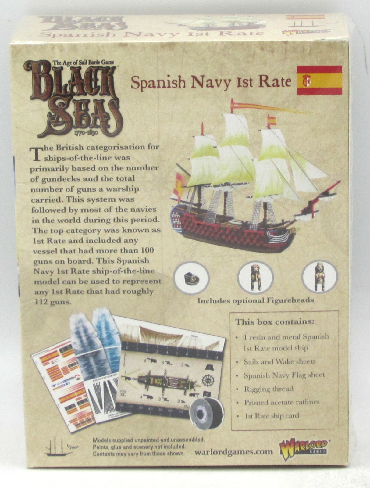 Black Seas 792413003 Spanish Navy 1st Rate (Ship) Age of Sail Warlord ...