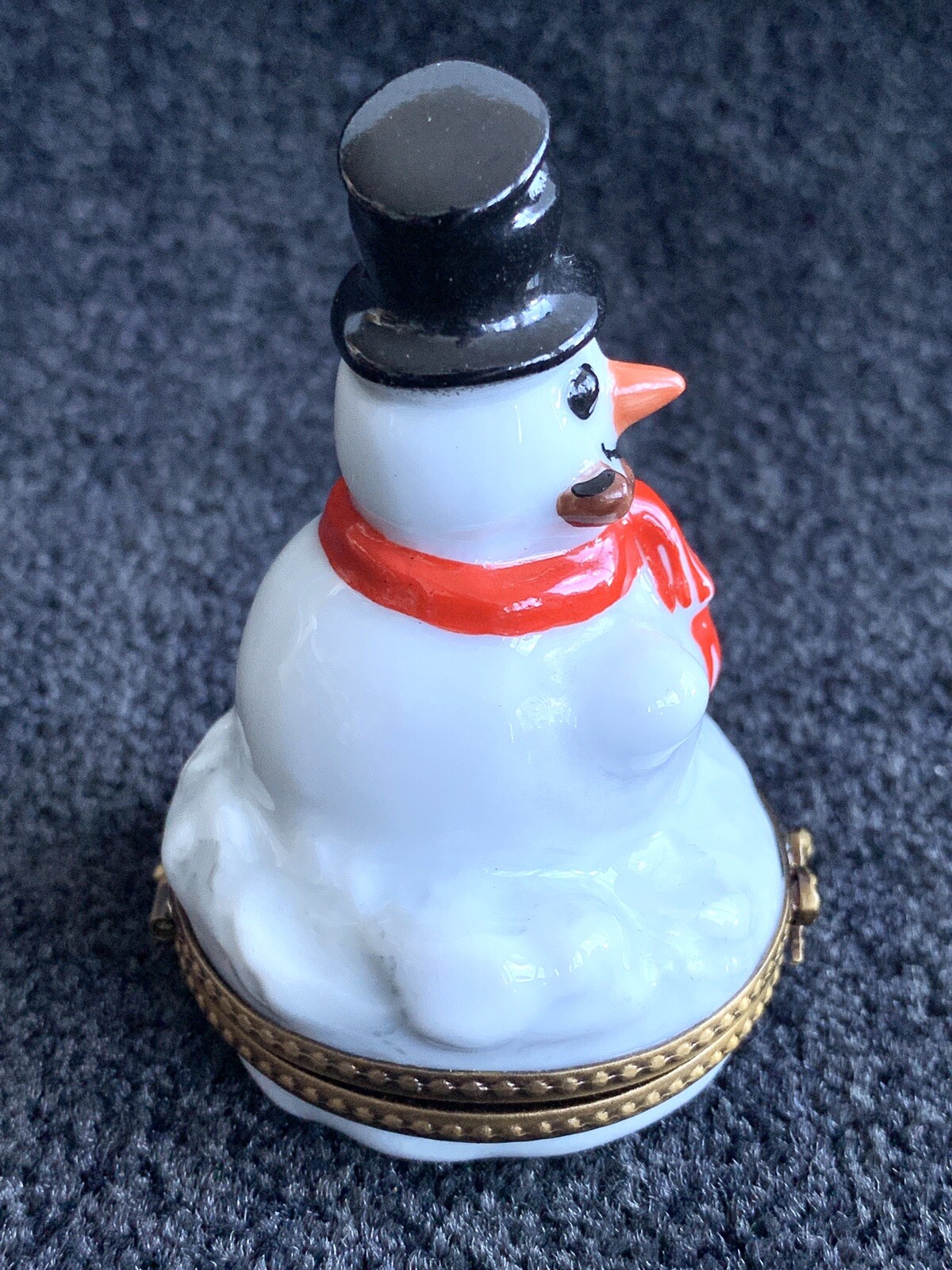 Limoges Snowman Trinket Box Christmas | eBay