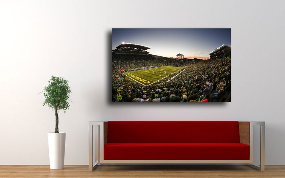 Oregon FOOTBALL Autzen Stadium Night Game Canvas Print 36 x 22 | eBay