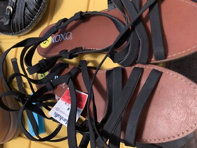XOXO Women’s Sandals Size 9 Slip ons 2 Criss Cross Straps New | eBay