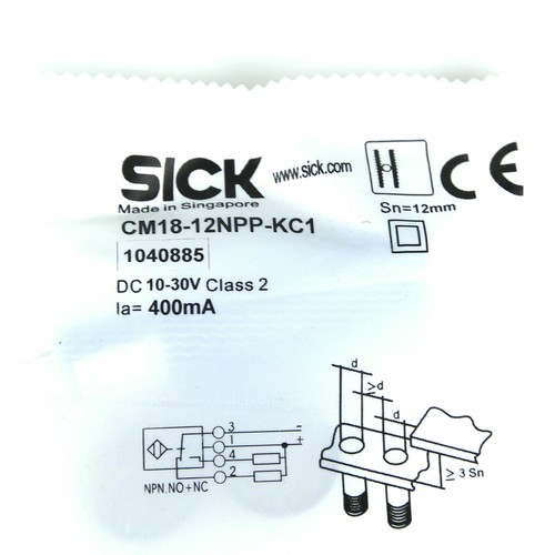 NEW SICK CM18-12NPP-KC1 CYLINDRICAL THREADED CAPACITIVE PROXIMITY ...