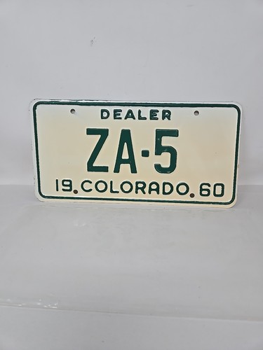 1960 Colorado DEALER License Plate Low # ZA - 5 Nice! | eBay