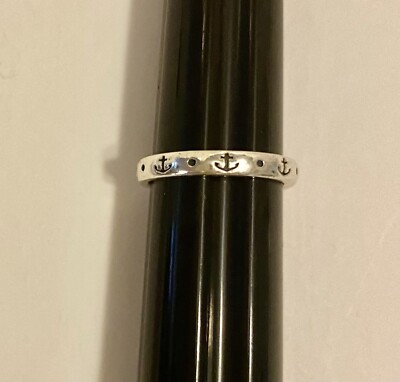 James Avery Retired Sterling Anchor Stack Ring 6.75 | eBay