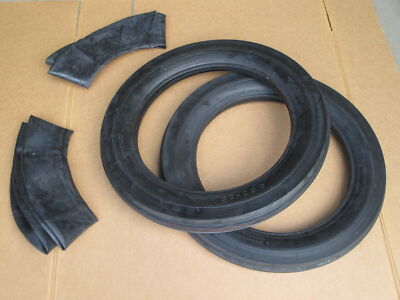 2 4.00-19 FRONT TRACTOR TIRES + INNERTUBES JOHN DEERE CASE 4.00X19 4-19 ...
