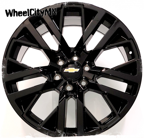 20" gloss black OE 84570333 replica 5903 wheels fits Chevy Tahoe RST ...