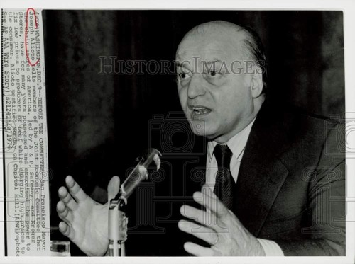 1974 Press Photo San Francisco Mayor Joseph Alioto testified at Capitol ...