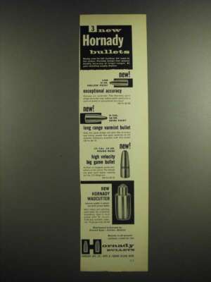 1956 Hornady Bullets Ad - Hollow Point, Spire Point, Round Nose ...