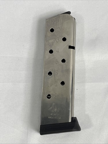 Smith & Wesson S&W .45 ACP 8 Rd Round Stainless Steel Factory Magazine ...