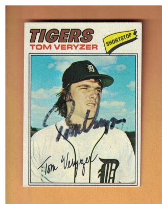 Tom Veryzer AUTOGRAPHED 1977 TOPPS BASEBALL CARD SIGNED DETROIT TIGERS ...