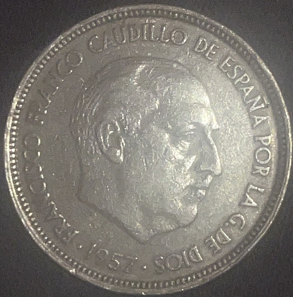 1957 (59 in star) 50 Ptas Spain Edge Lettering Coin | eBay