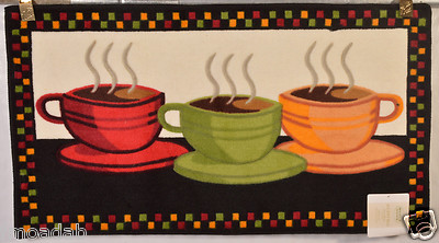 NOURISON COFFEE CUPS WHOLE HOME ACCENT RUG/MAT 22X40 100% WASHABLE | eBay