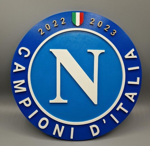 Logo in legno Napoli Campione d'Italia 2022/2023, Scudetto, Stemma 3D ...