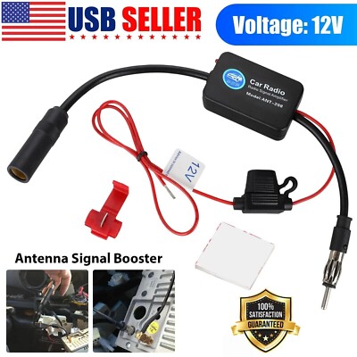 Car Stereo FM & AM Radio Signal Antenna Signal Amplifier Auto Aerial ...