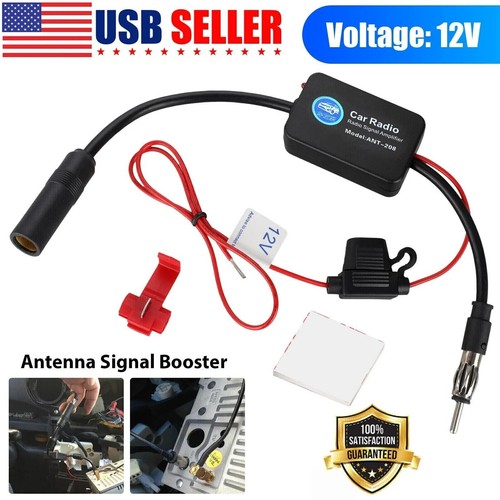 Car Stereo FM & AM Radio Signal Antenna Signal Amplifier Auto Aerial ...