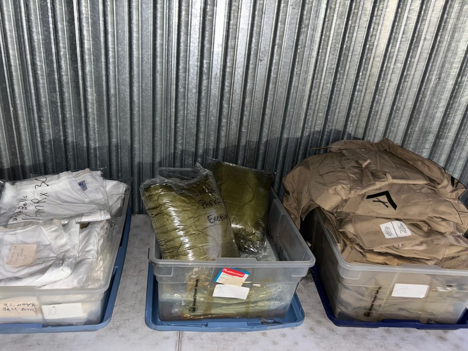 Lot of 631 Military Clothes includes 66 Backpacks Jackets, Uniforms ...