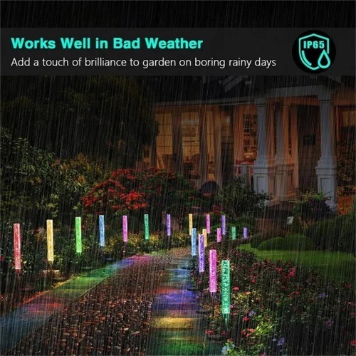 4/2PCS Solar Garden Lights Outdoor Solar Tube Lights Bubble LED Solar ...