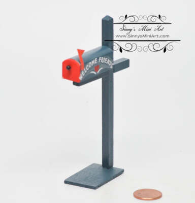 1:12 Dollhouse Miniature Country Blue Mailbox AZ IM66090 | eBay