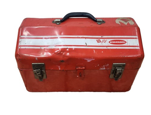 Simonsen Rally Line Tools Box w Tray Insert Mechanics Tool Chest Red ...