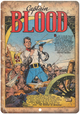 Captain Blood Vintage Comic Strip Art 12" x 9" Reproduction Metal Sign ...