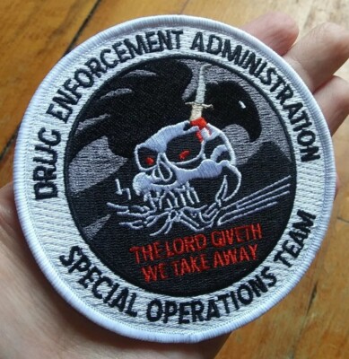 Patch Drug Enforcement SPECIAL OPERATIONS TEAM SKULL EMBROIDERED PATCH ...