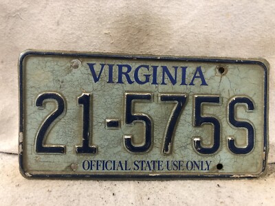 Virginia Official State Use Only License Plate | eBay