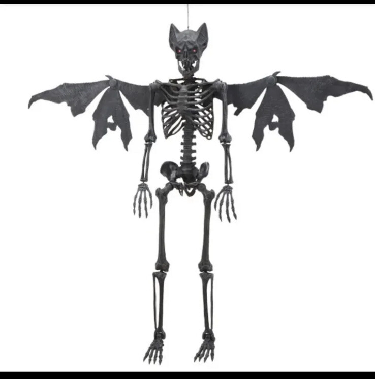 Bat Skeleton 5 ft. Battery Operated LED Poseable Home Depot Halloween ...