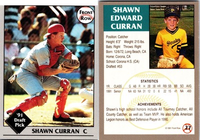 SHAWN CURRAN 1991 Front Row Baseball #27 | eBay