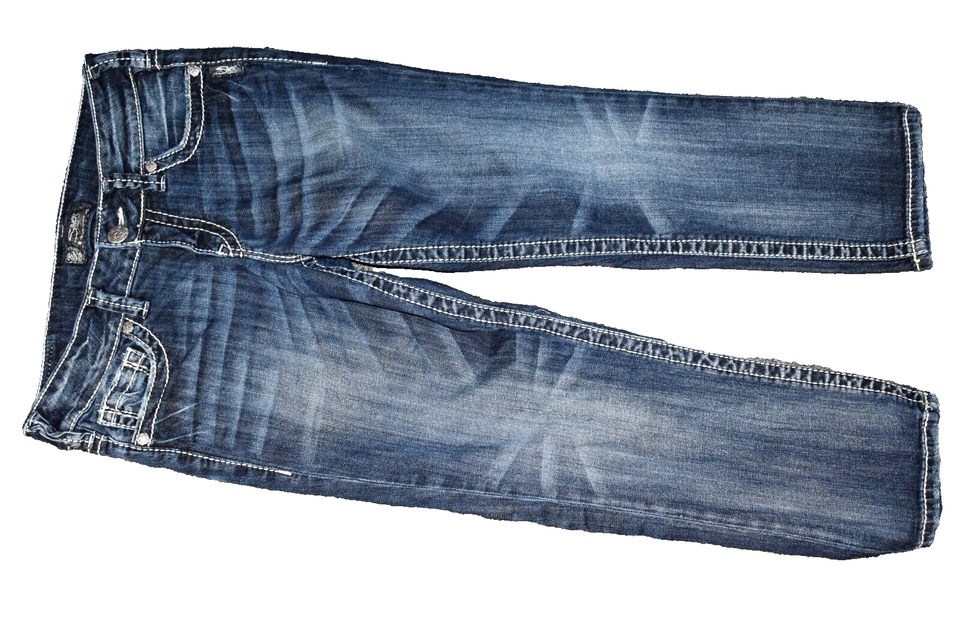 E4 !WOW! SILVER 11-12 31x24 Thick Stitch SUKI MID CAPRI Stretch Bling ...