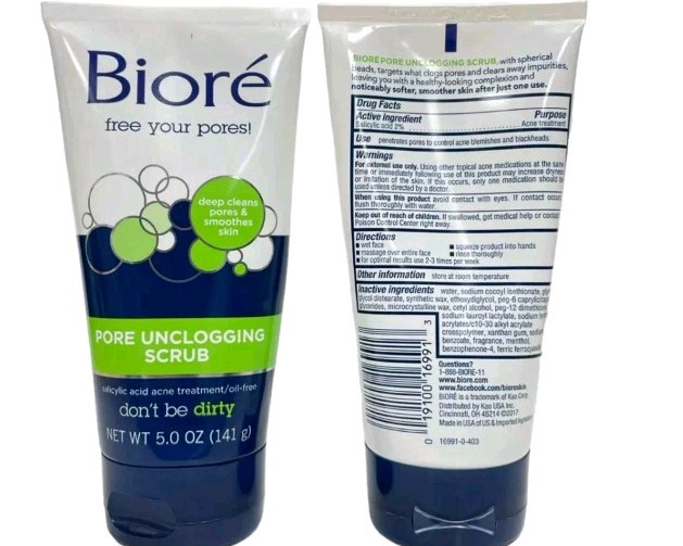 Lot Of 3 - Biore Pore Unclogging Scrub, Deep Cleans Pore (5oz/141g) | eBay
